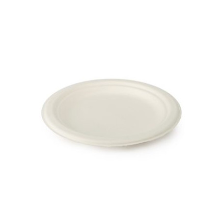 BioPak Biocane Round Plant Fibre Plate 23cm - 125 Pack