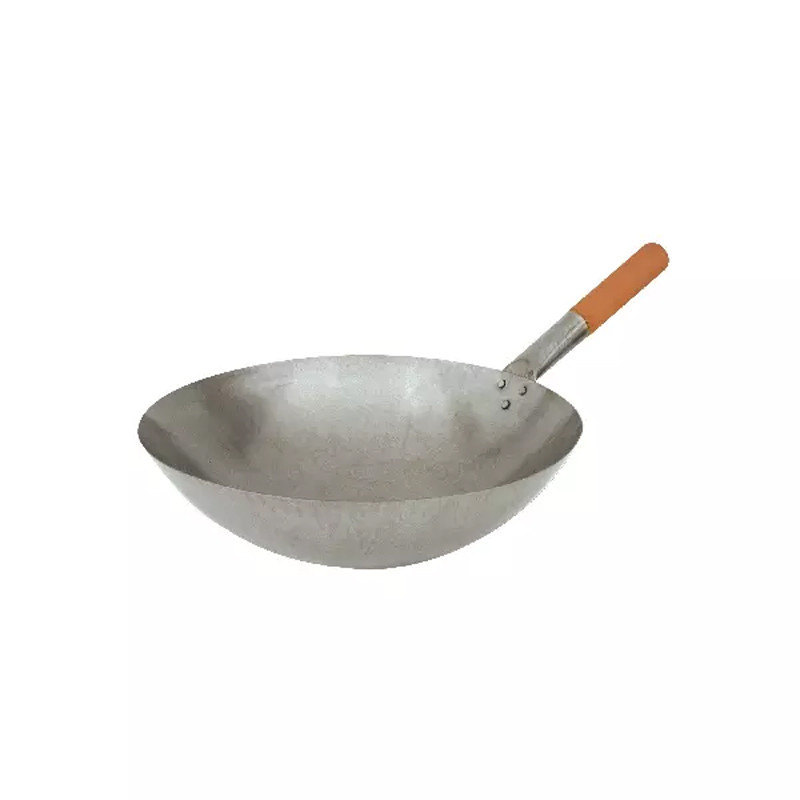 Trenton Round Bottom Wok Iron Wood Handle 30cm
